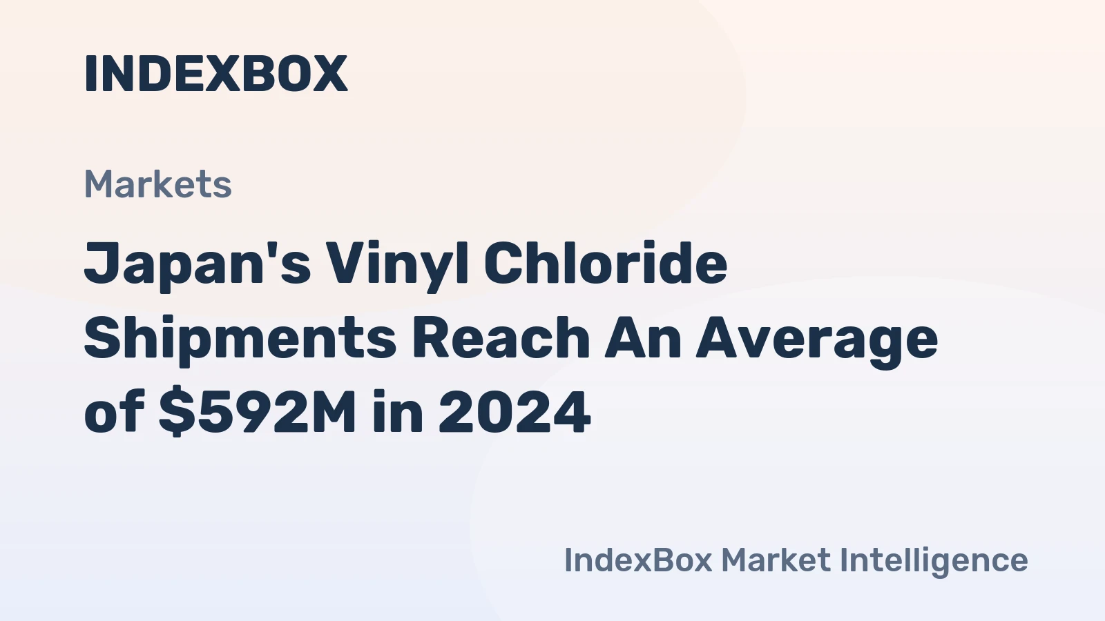 Japan's Vinyl Chloride Shipments Reach An Average of $592M in 2024