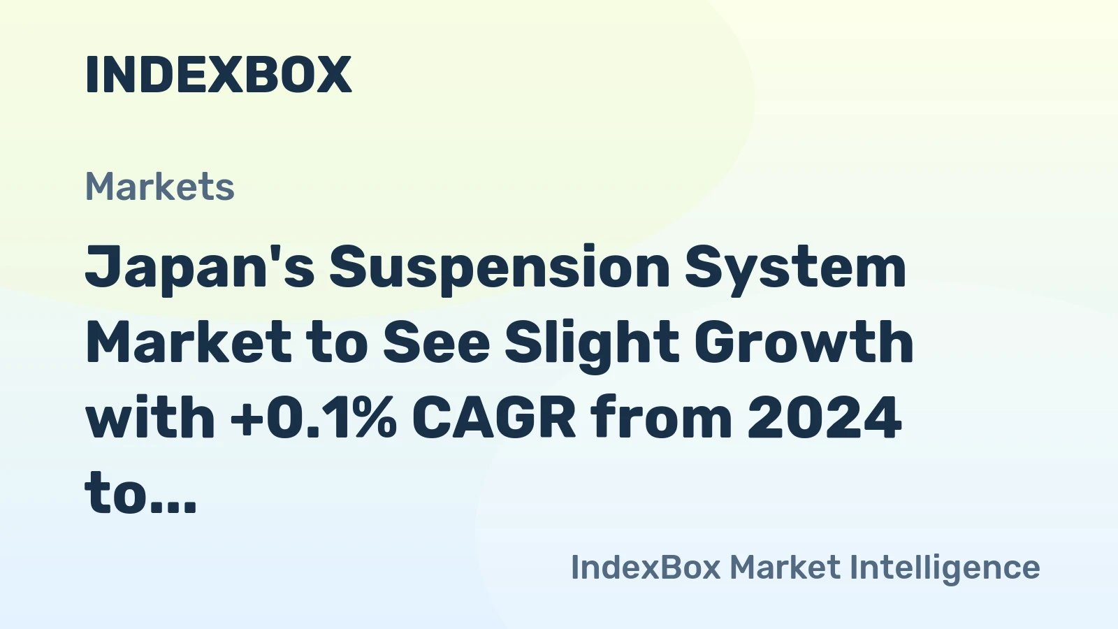 Japan's Suspension System Market to See Slight Growth with +0.1% CAGR from 2024 to 2035