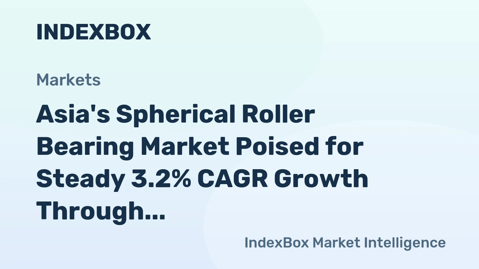 Asia's Spherical Roller Bearing Market Poised for Steady 3.2% CAGR Growth Through 2035