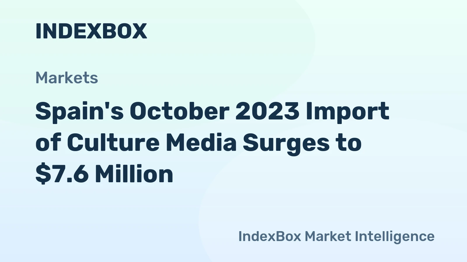 Spain's October 2023 Import of Culture Media Surges to $7.6 Million