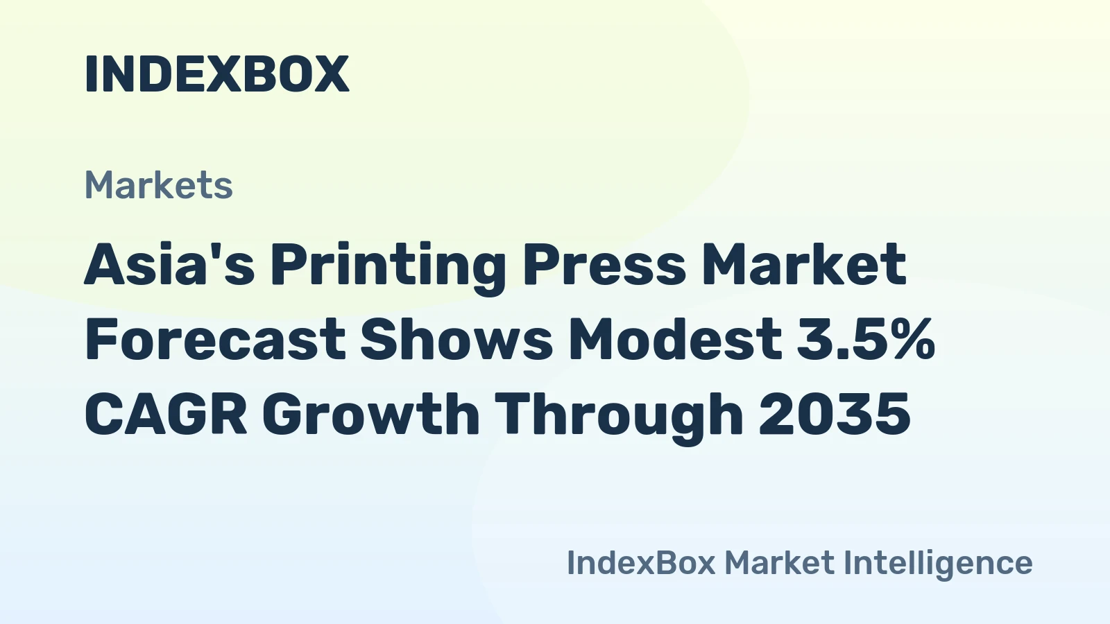 Asia's Printing Press Market Forecast Shows Modest 3.5% CAGR Growth Through 2035