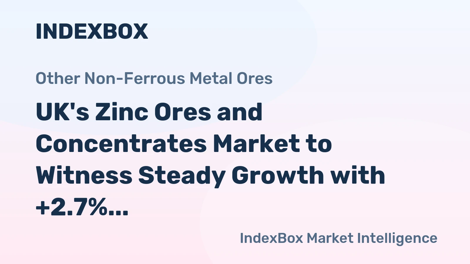 UK's Zinc Ores and Concentrates Market to Witness Steady Growth with +2.7% CAGR
