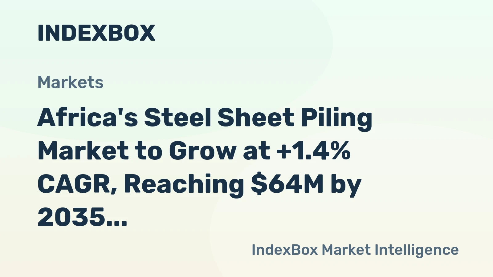 Africa's Steel Sheet Piling Market to Grow at +1.4% CAGR, Reaching $64M by 2035