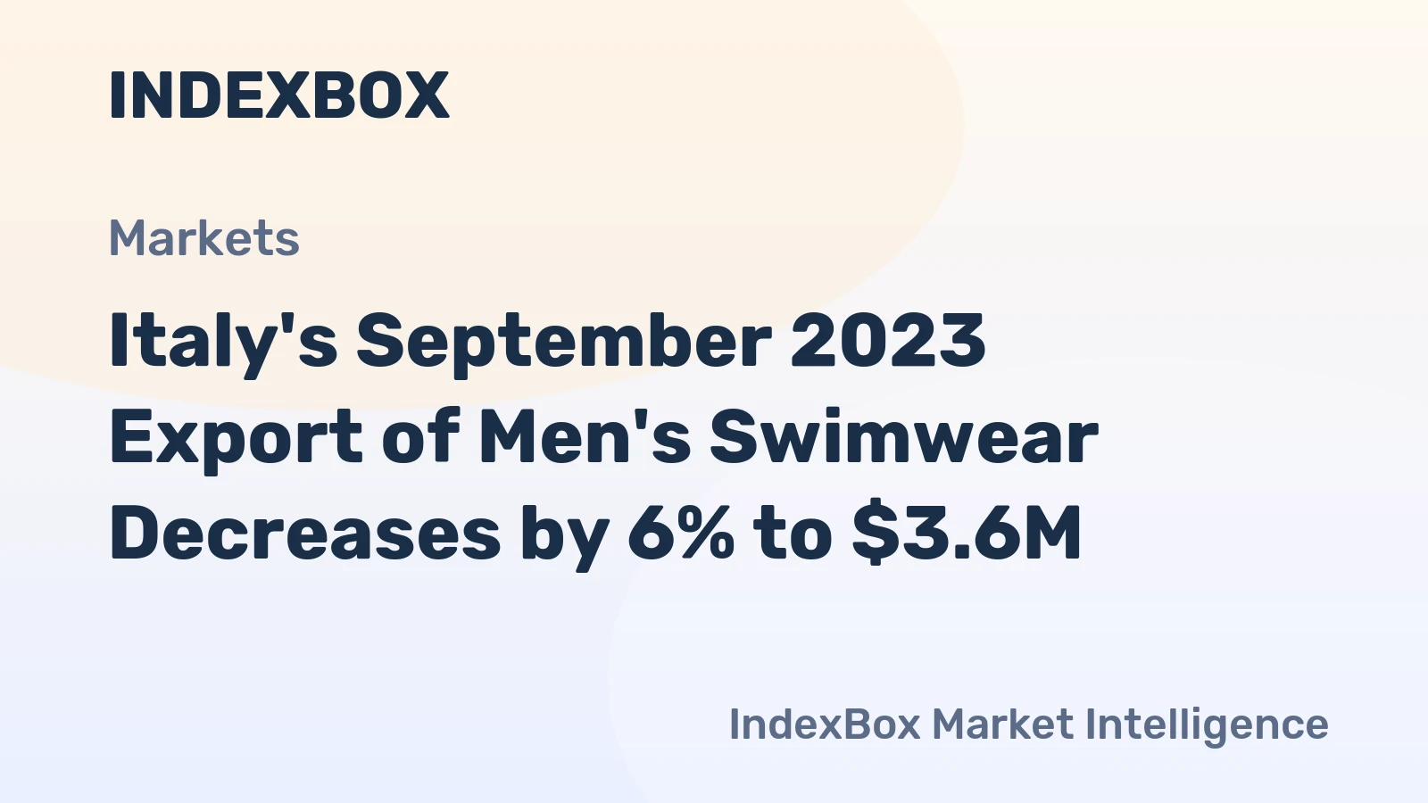 Italy's September 2023 Export of Men's Swimwear Decreases by 6% to $3.6M