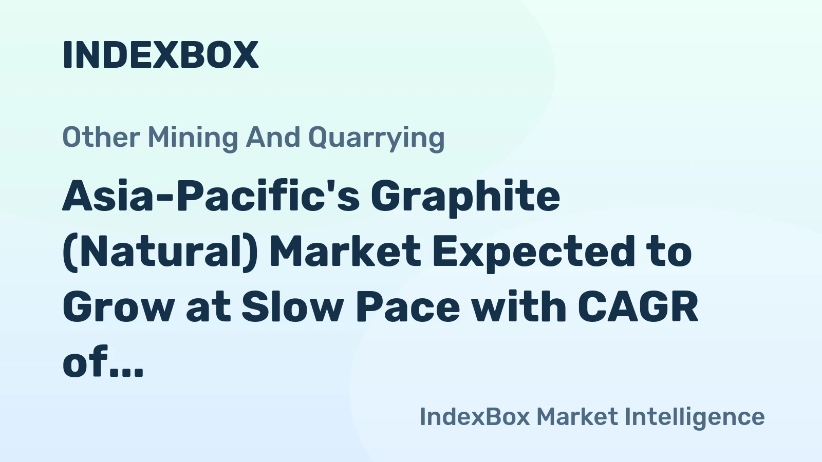 Asia-Pacific's Graphite (Natural) Market Expected to Grow at Slow Pace with CAGR of +0.5% by 2035