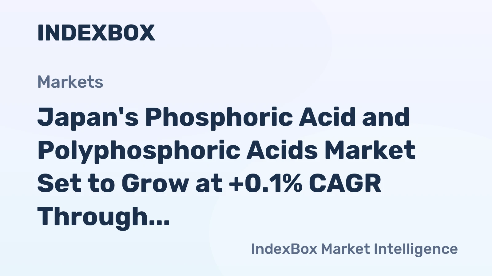 Japan's Phosphoric Acid and Polyphosphoric Acids Market Set to Grow at +0.1% CAGR Through 2035