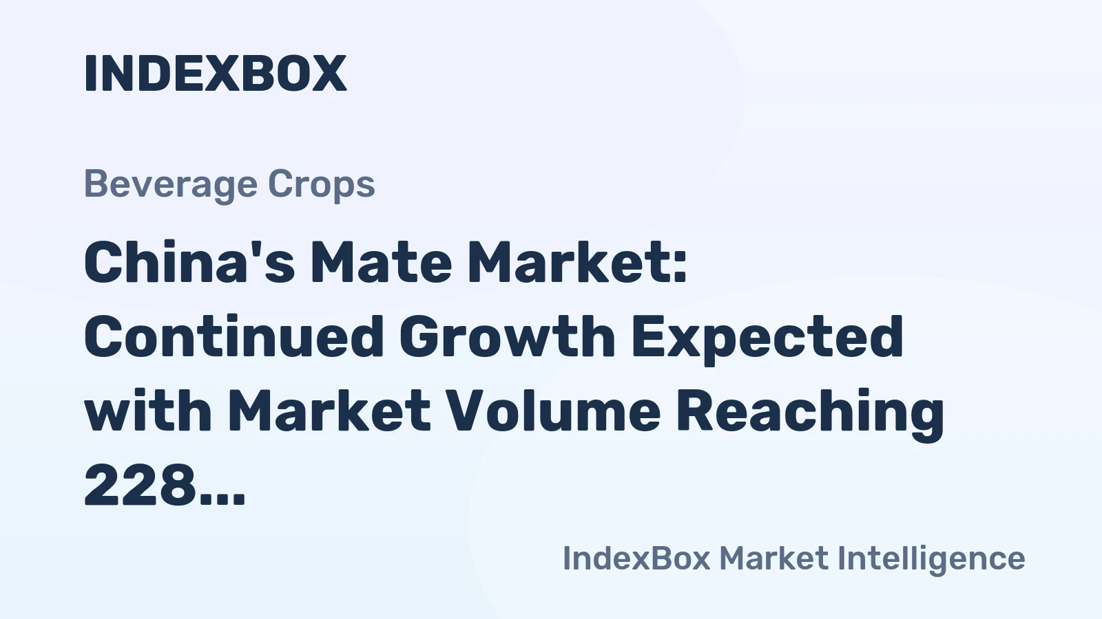 China's Mate Market: Continued Growth Expected with Market Volume Reaching 228 tons and Market Value Reaching $888K by 2035