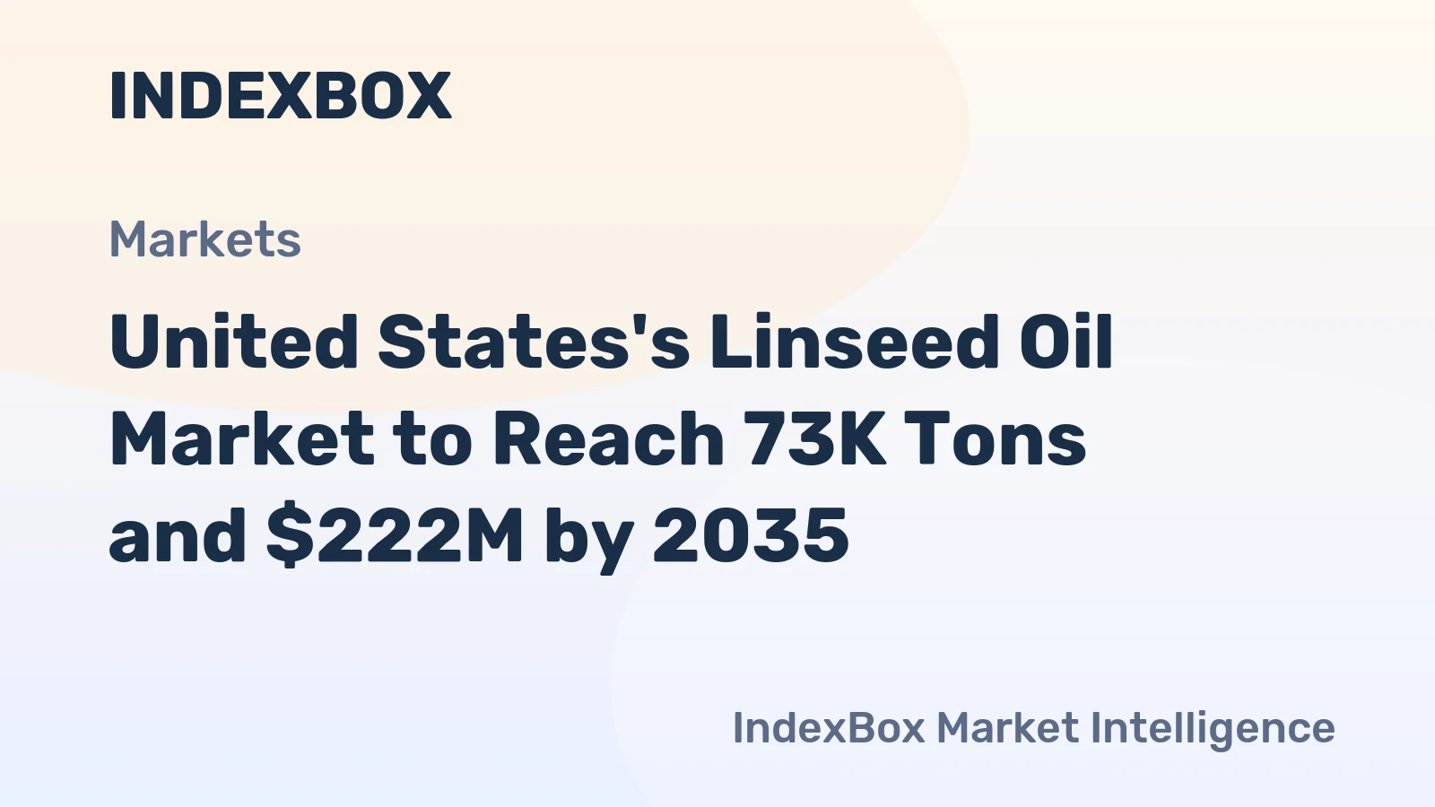 United States's Linseed Oil Market to Reach 73K Tons and $222M by 2035