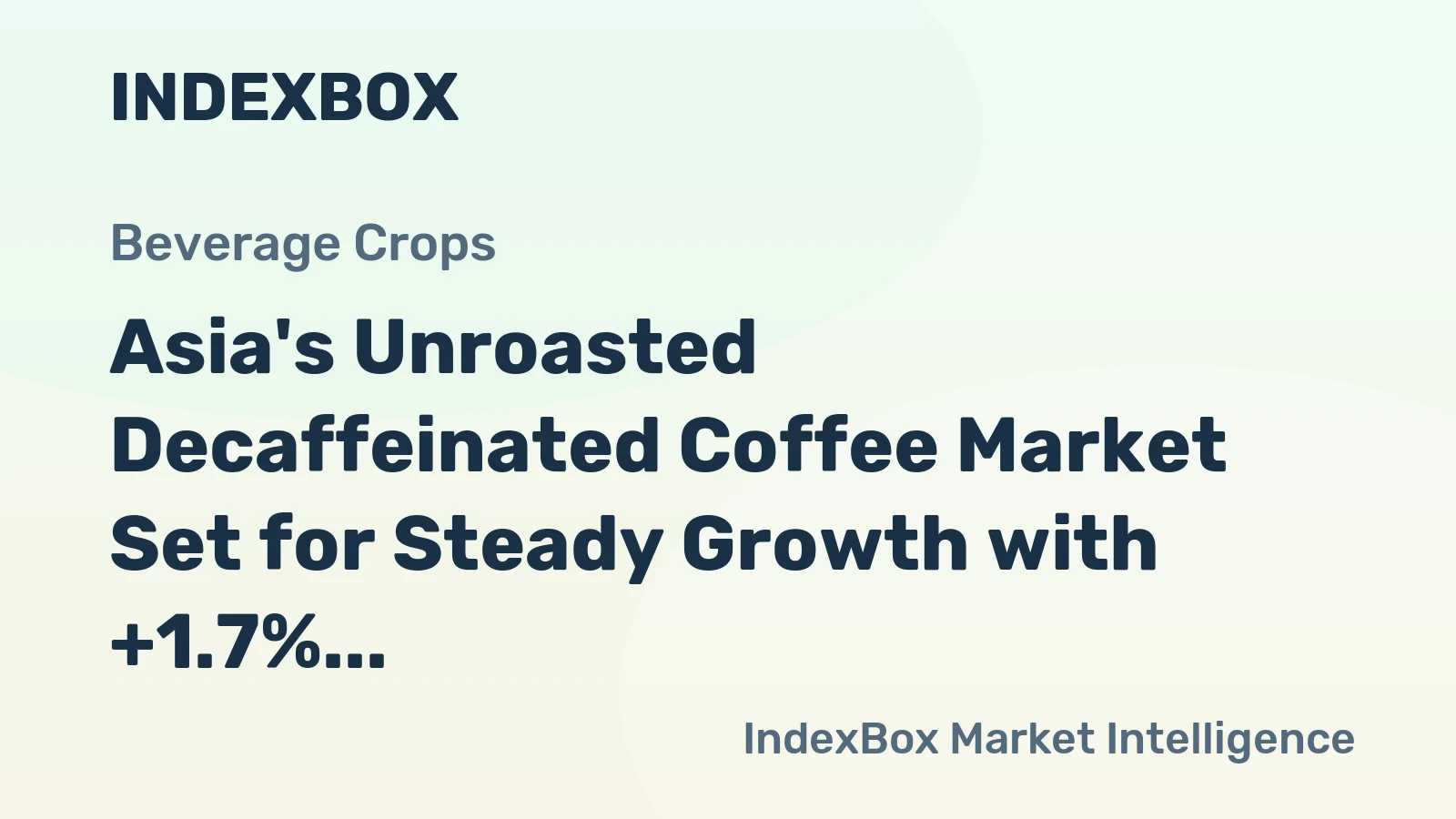 Asia's Unroasted Decaffeinated Coffee Market Set for Steady Growth with +1.7% CAGR Through 2035