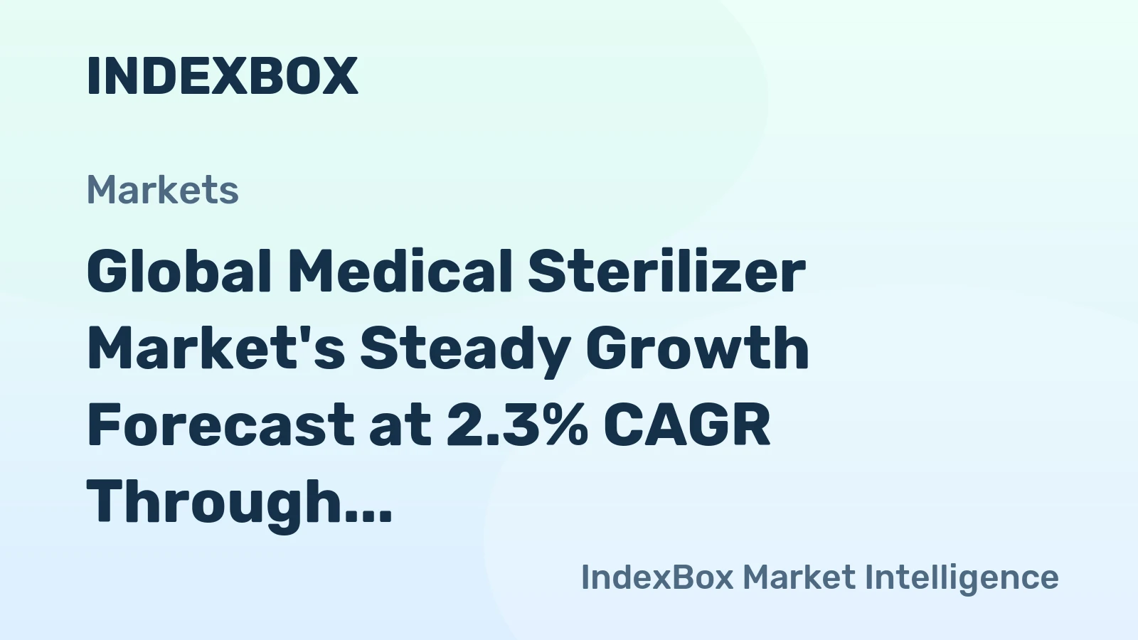Global Medical Sterilizer Market's Steady Growth Forecast at 2.3% CAGR Through 2035