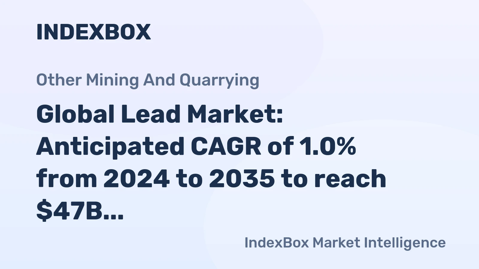 Global Lead Market: Anticipated CAGR of 1.0% from 2024 to 2035 to reach $47B by 2035