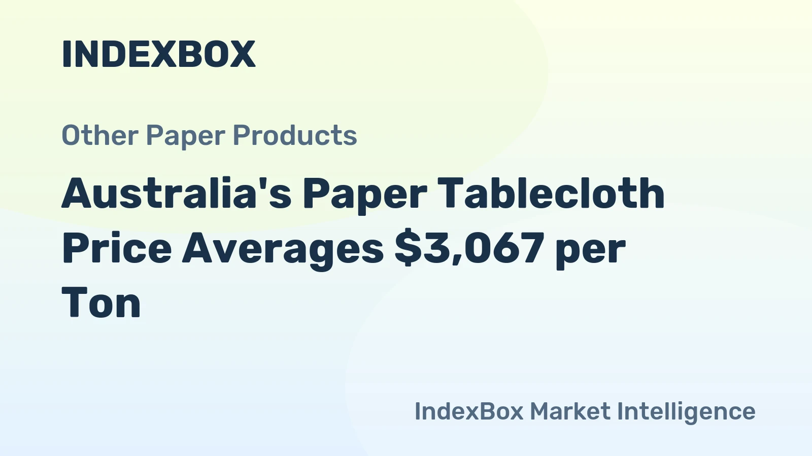 Australia's Paper Tablecloth Price Averages $3,067 per Ton