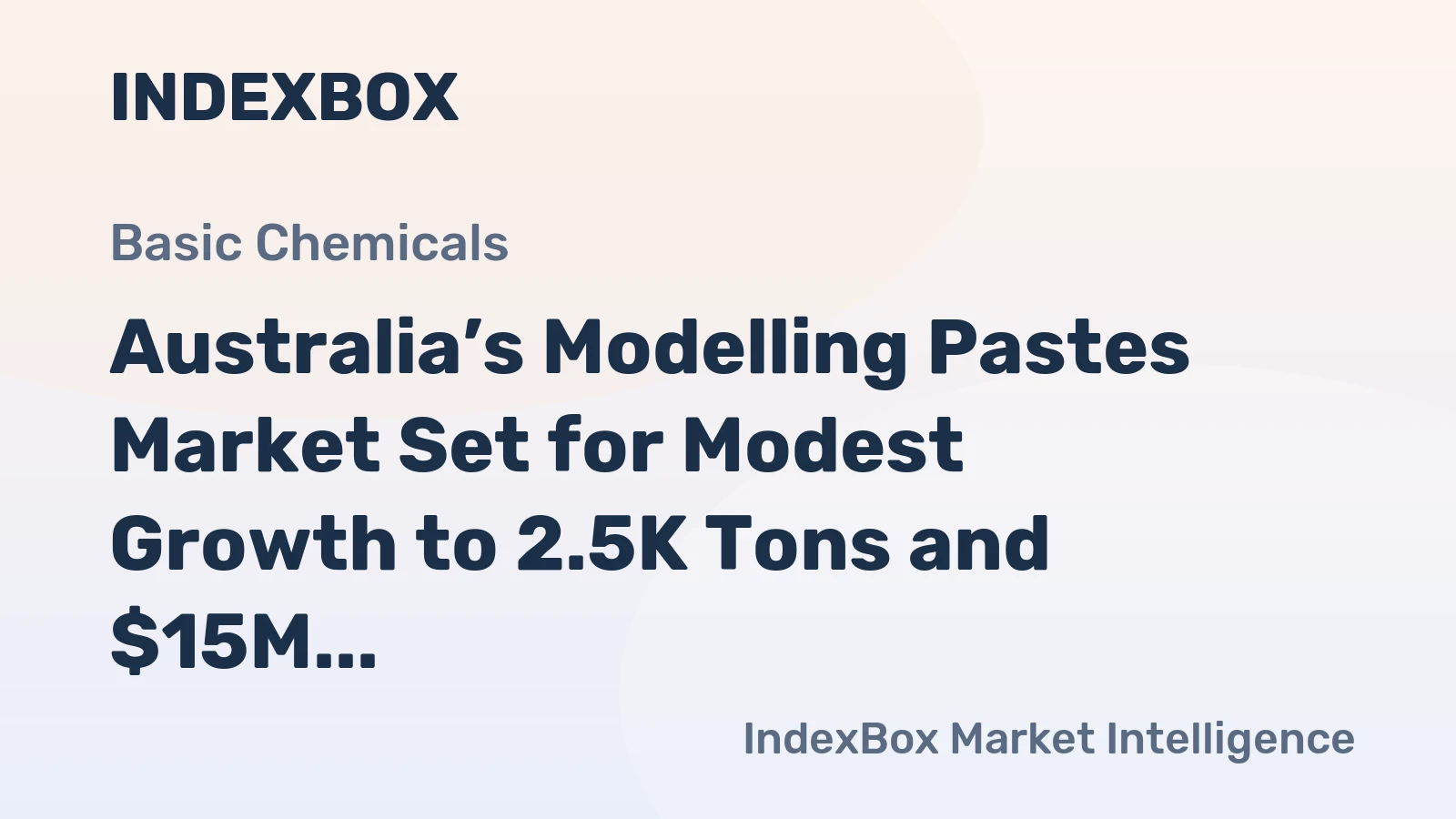 Australia’s Modelling Pastes Market Set for Modest Growth to 2.5K Tons and $15M Value