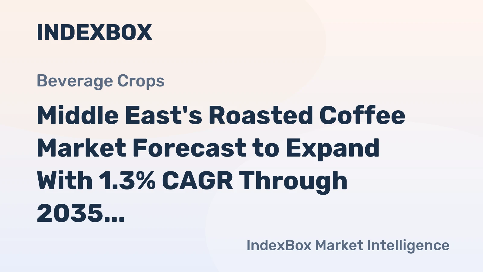 Middle East's Roasted Coffee Market Forecast to Expand With 1.3% CAGR Through 2035