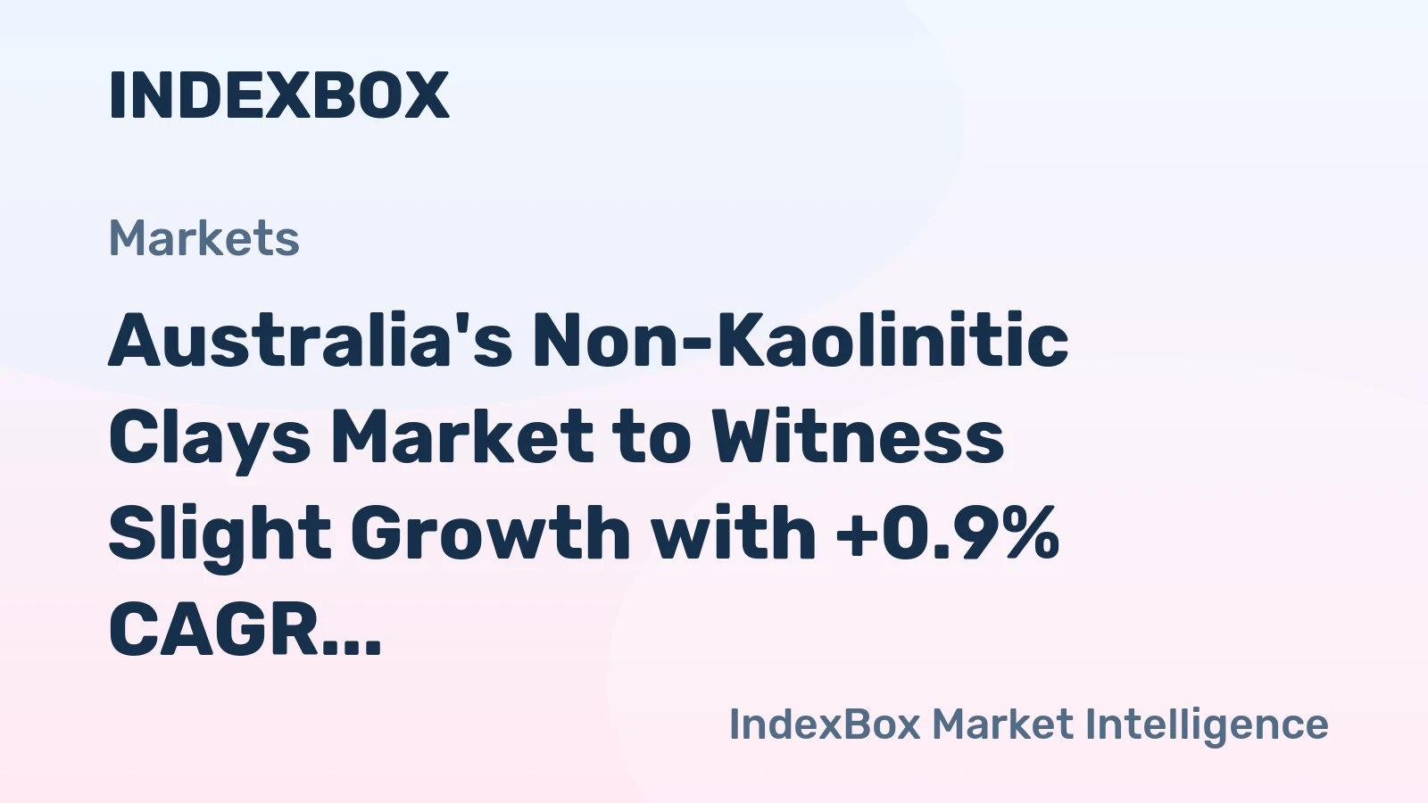Australia's Non-Kaolinitic Clays Market to Witness Slight Growth with +0.9% CAGR
