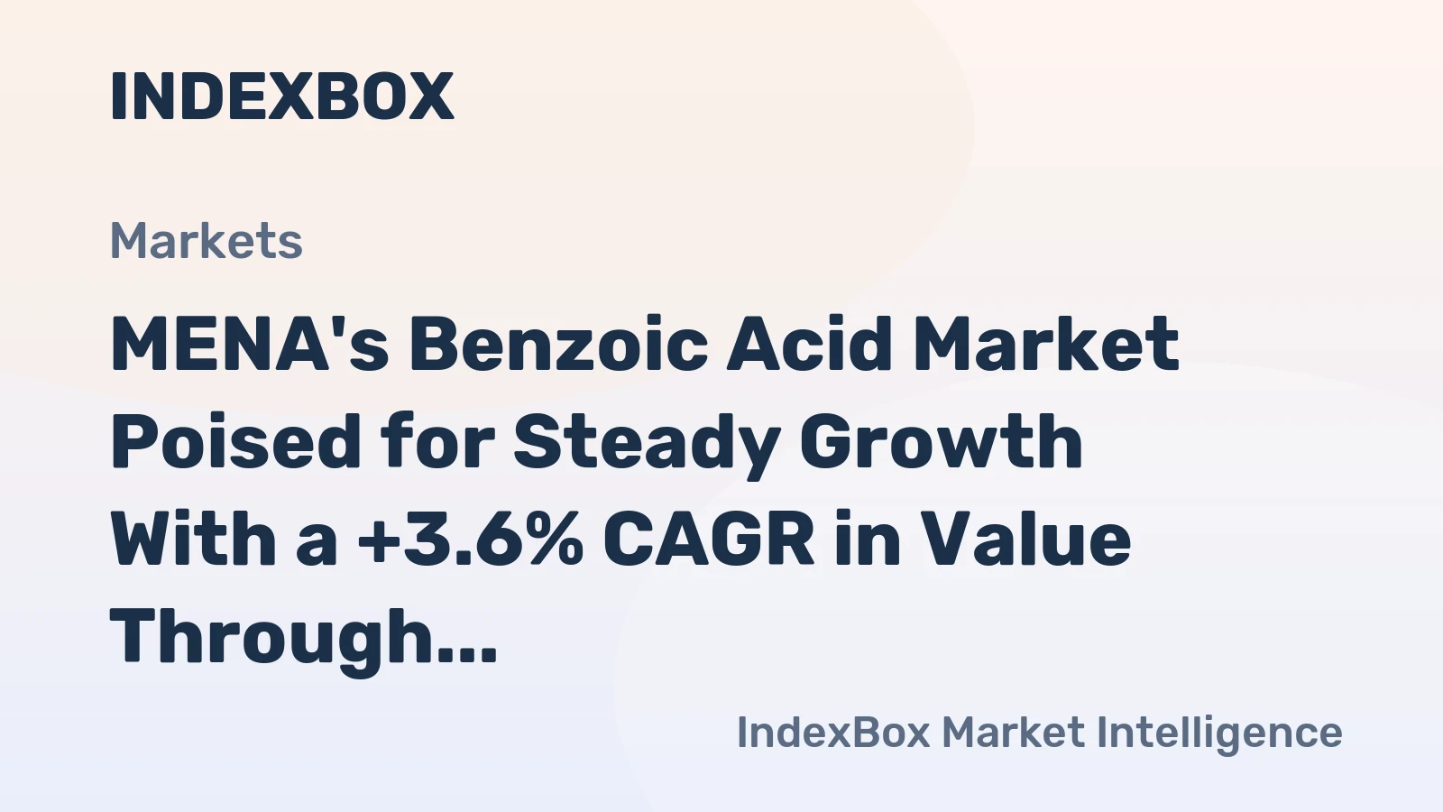 MENA's Benzoic Acid Market Poised for Steady Growth With a +3.6% CAGR in Value Through 2035