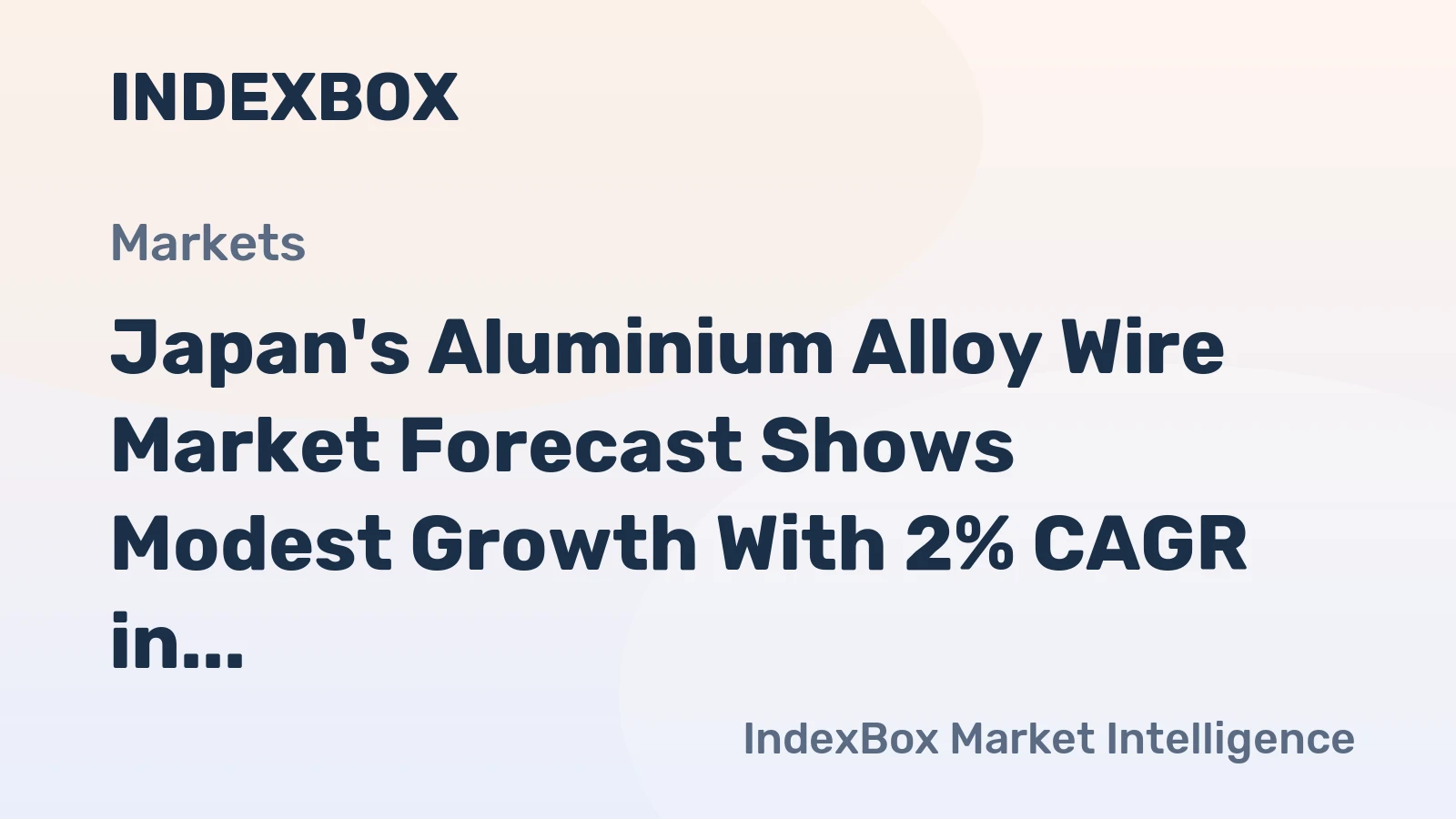 Japan's Aluminium Alloy Wire Market Forecast Shows Modest Growth With 2% CAGR in Value Terms