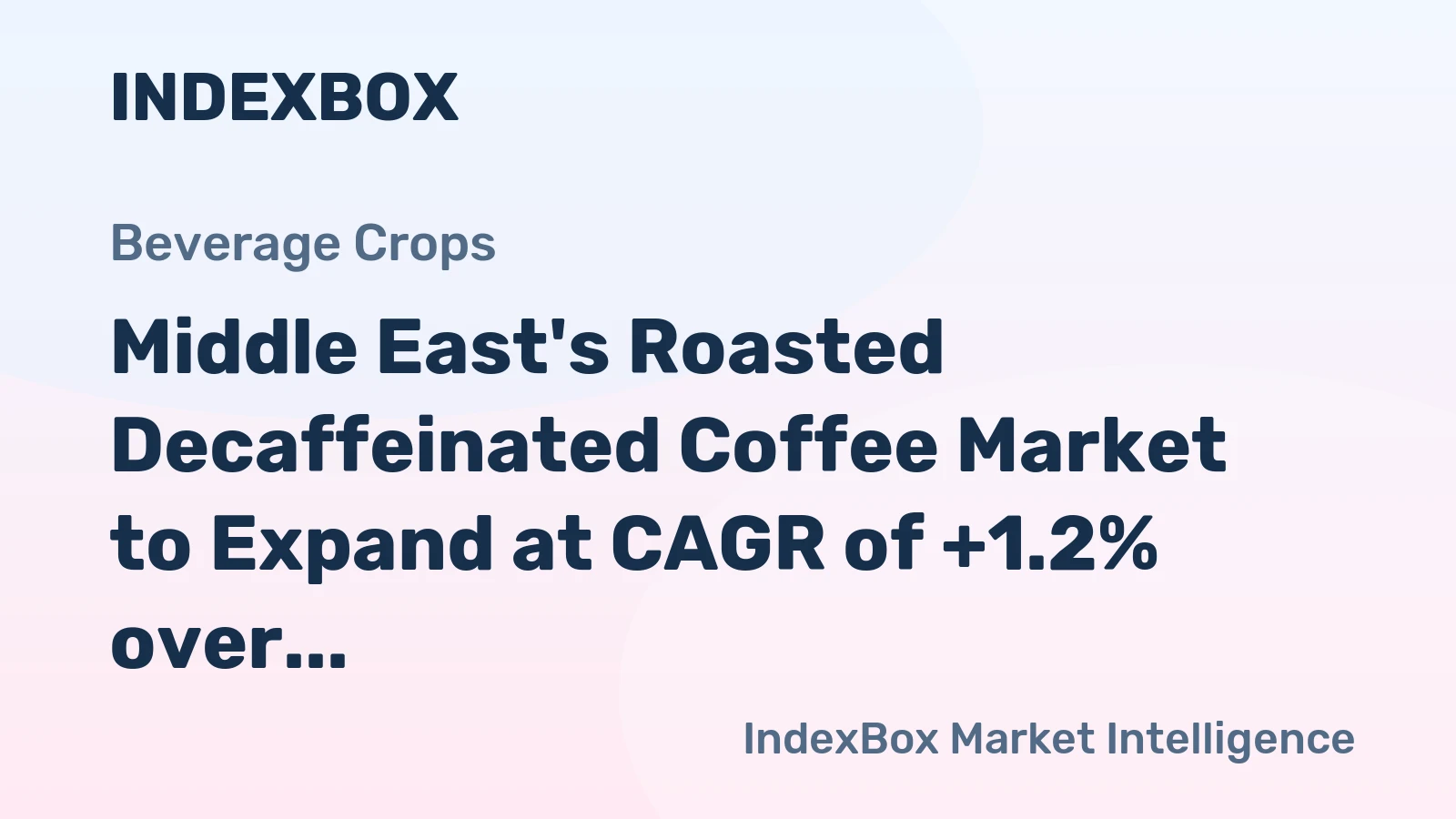 Middle East's Roasted Decaffeinated Coffee Market to Expand at CAGR of +1.2% over Next Decade