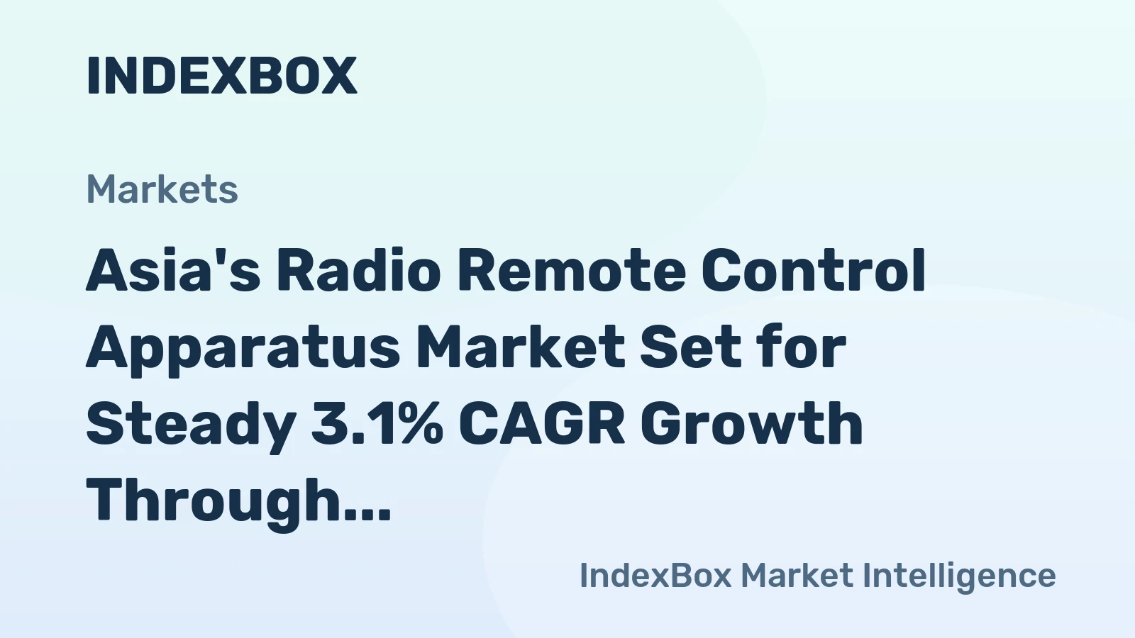 Asia's Radio Remote Control Apparatus Market Set for Steady 3.1% CAGR Growth Through 2035