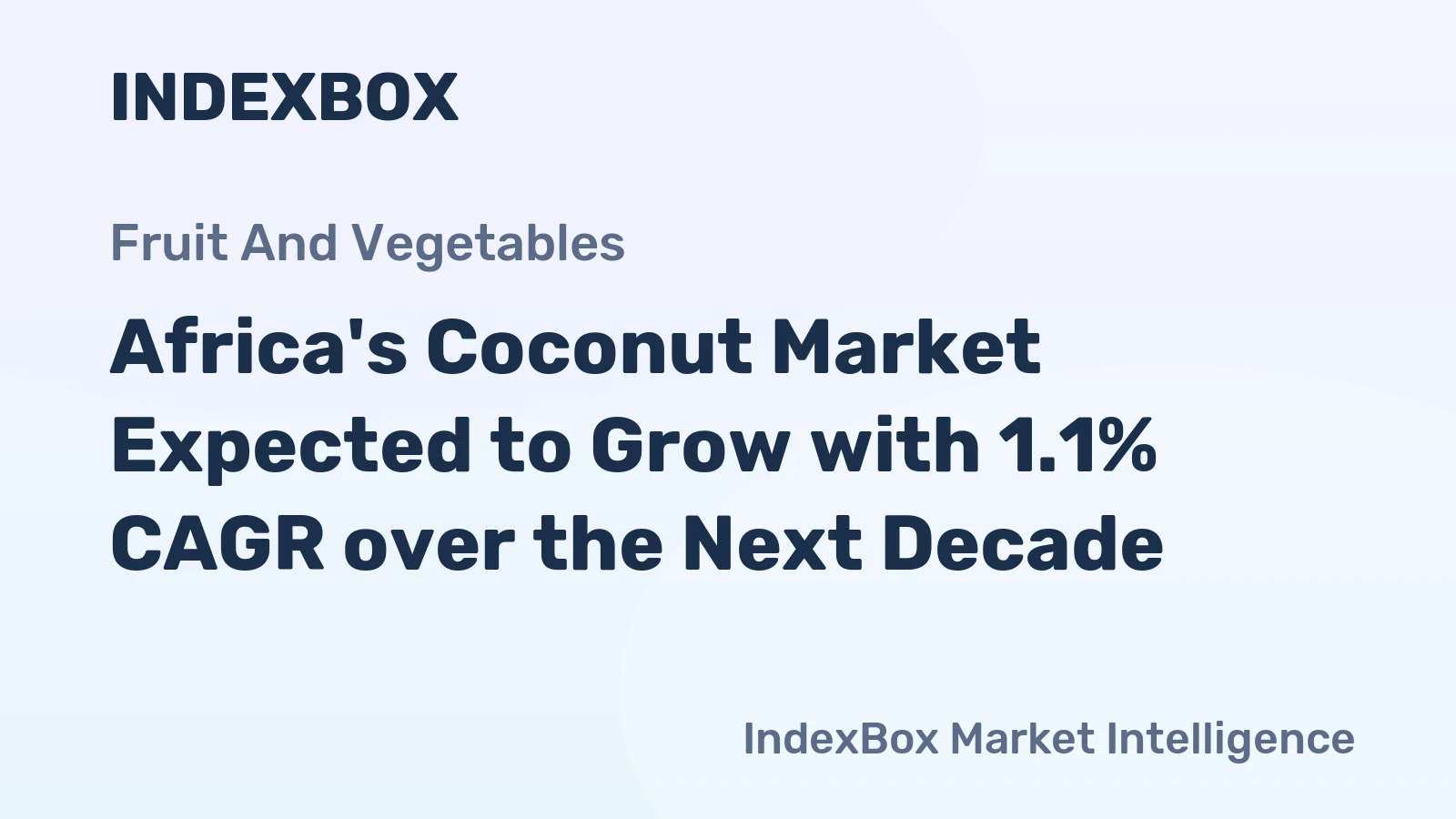 Africa's Coconut Market Expected to Grow with 1.1% CAGR over the Next Decade
