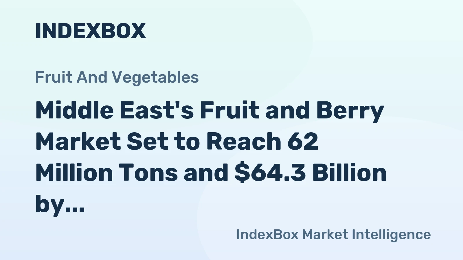Middle East's Fruit and Berry Market Set to Reach 62 Million Tons and $64.3 Billion by 2035