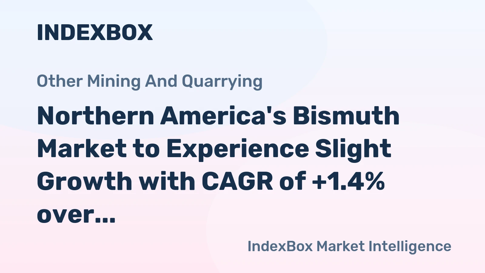Northern America's Bismuth Market to Experience Slight Growth with CAGR of +1.4% over the Next Decade