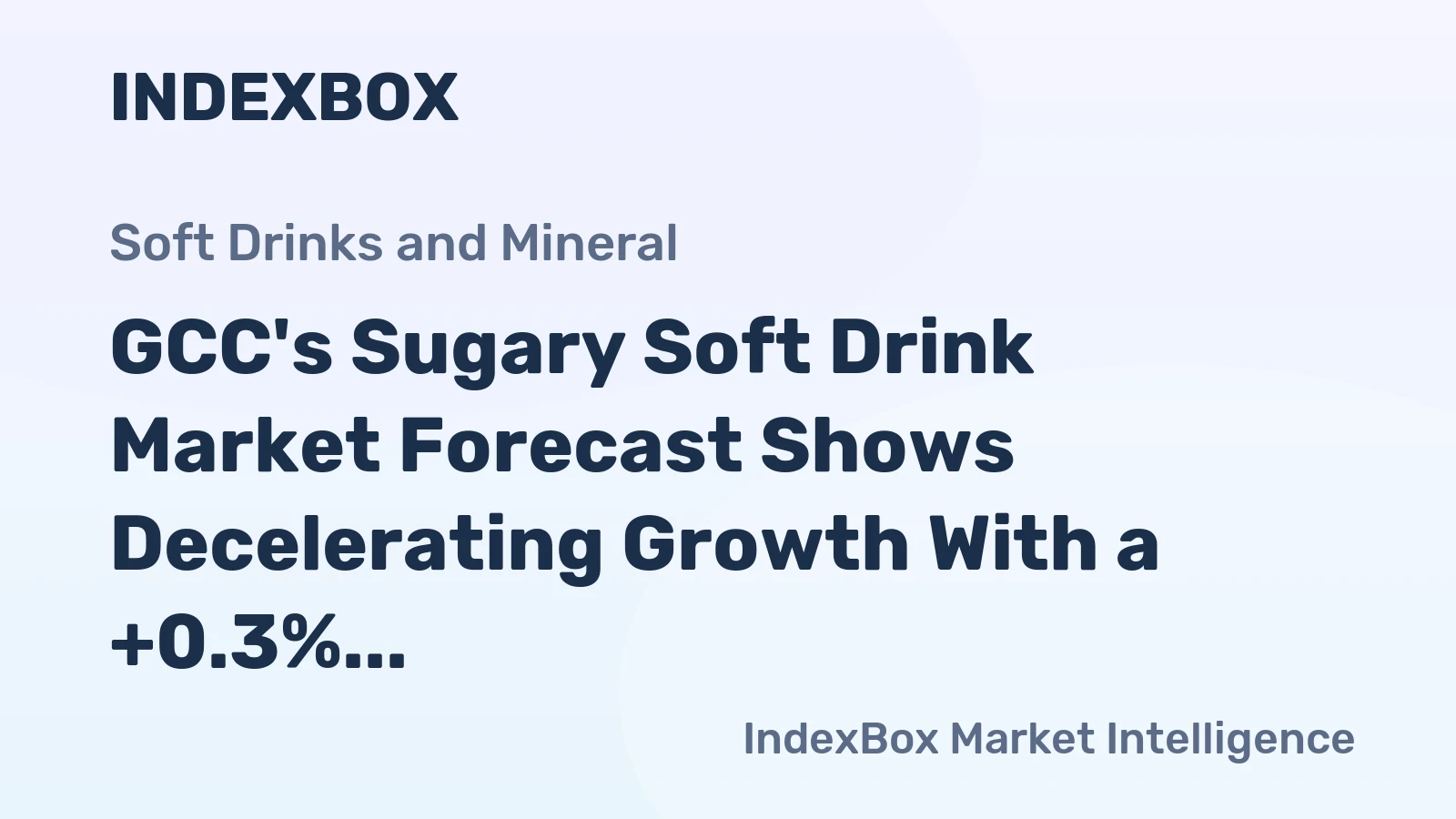 GCC's Sugary Soft Drink Market Forecast Shows Decelerating Growth With a +0.3% Volume CAGR Through 2035