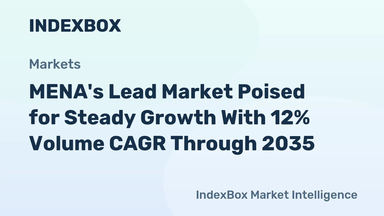 MENA's Lead Market Poised for Steady Growth With 12% Volume CAGR Through 2035