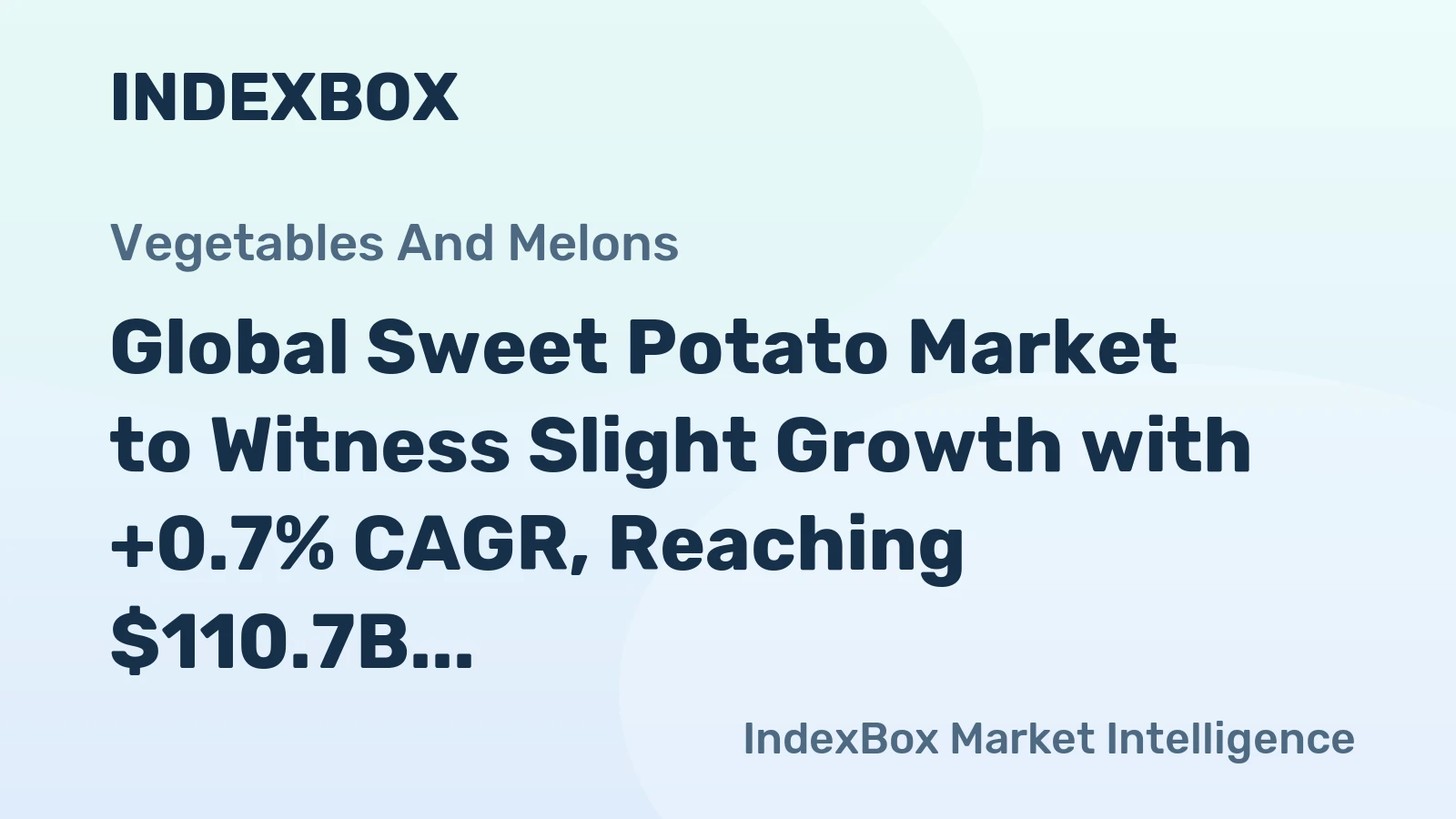Global Sweet Potato Market to Witness Slight Growth with +0.7% CAGR, Reaching $110.7B by 2035