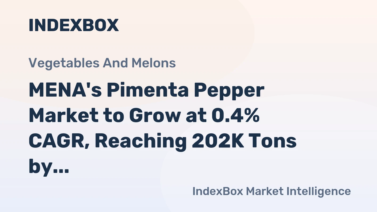 MENA's Pimenta Pepper Market to Grow at 0.4% CAGR, Reaching 202K Tons by 2035
