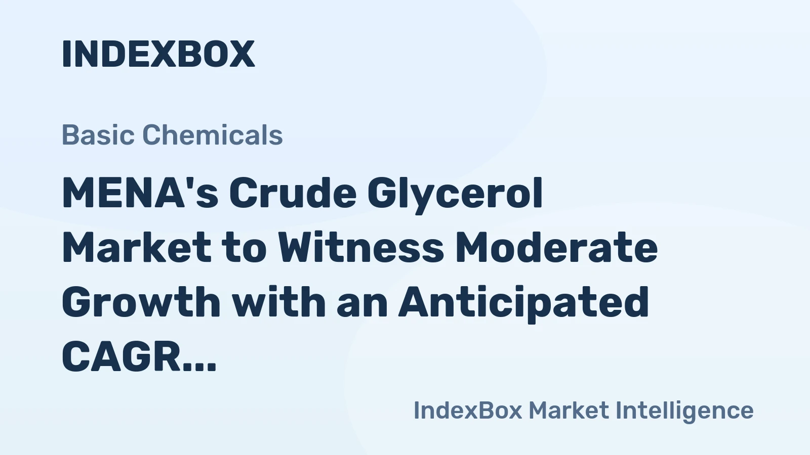 MENA's Crude Glycerol Market to Witness Moderate Growth with an Anticipated CAGR of +1.5% from 2024-2035