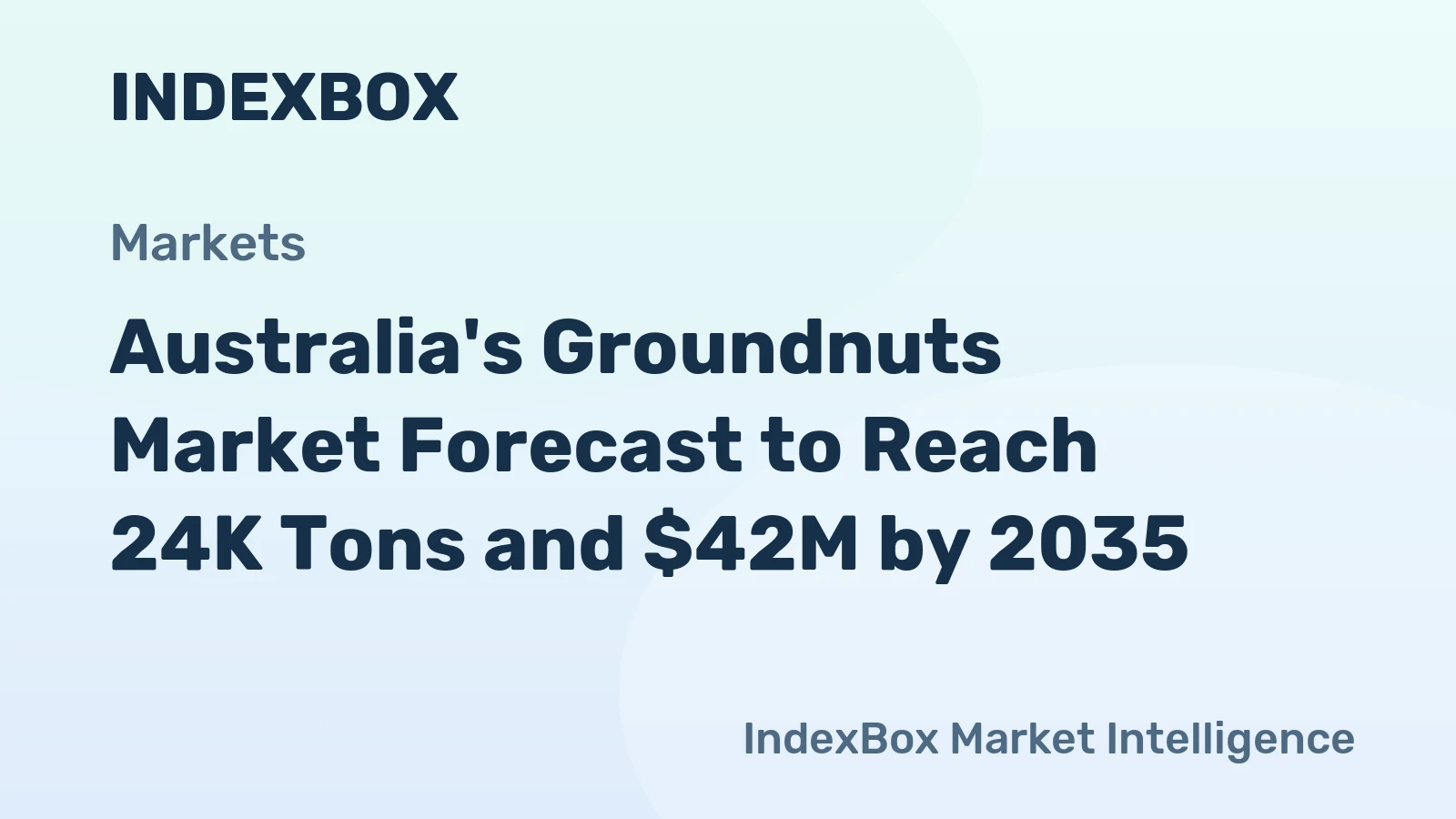 Australia's Groundnuts Market Forecast to Reach 24K Tons and $42M by 2035