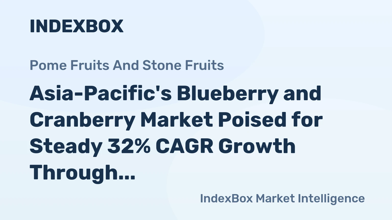 Asia-Pacific's Blueberry and Cranberry Market Poised for Steady 32% CAGR Growth Through 2035