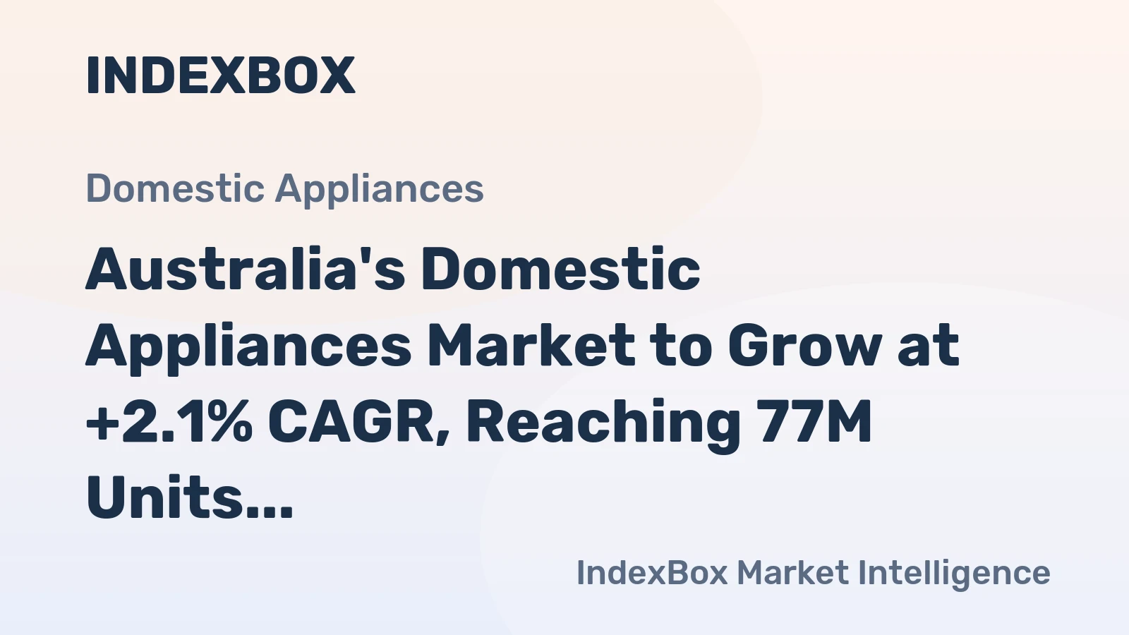 Australia's Domestic Appliances Market to Grow at +2.1% CAGR, Reaching 77M Units by 2035