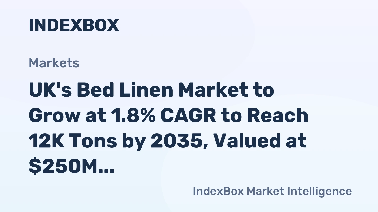 UK's Bed Linen Market to Grow at 1.8% CAGR to Reach 12K Tons by 2035, Valued at $250M