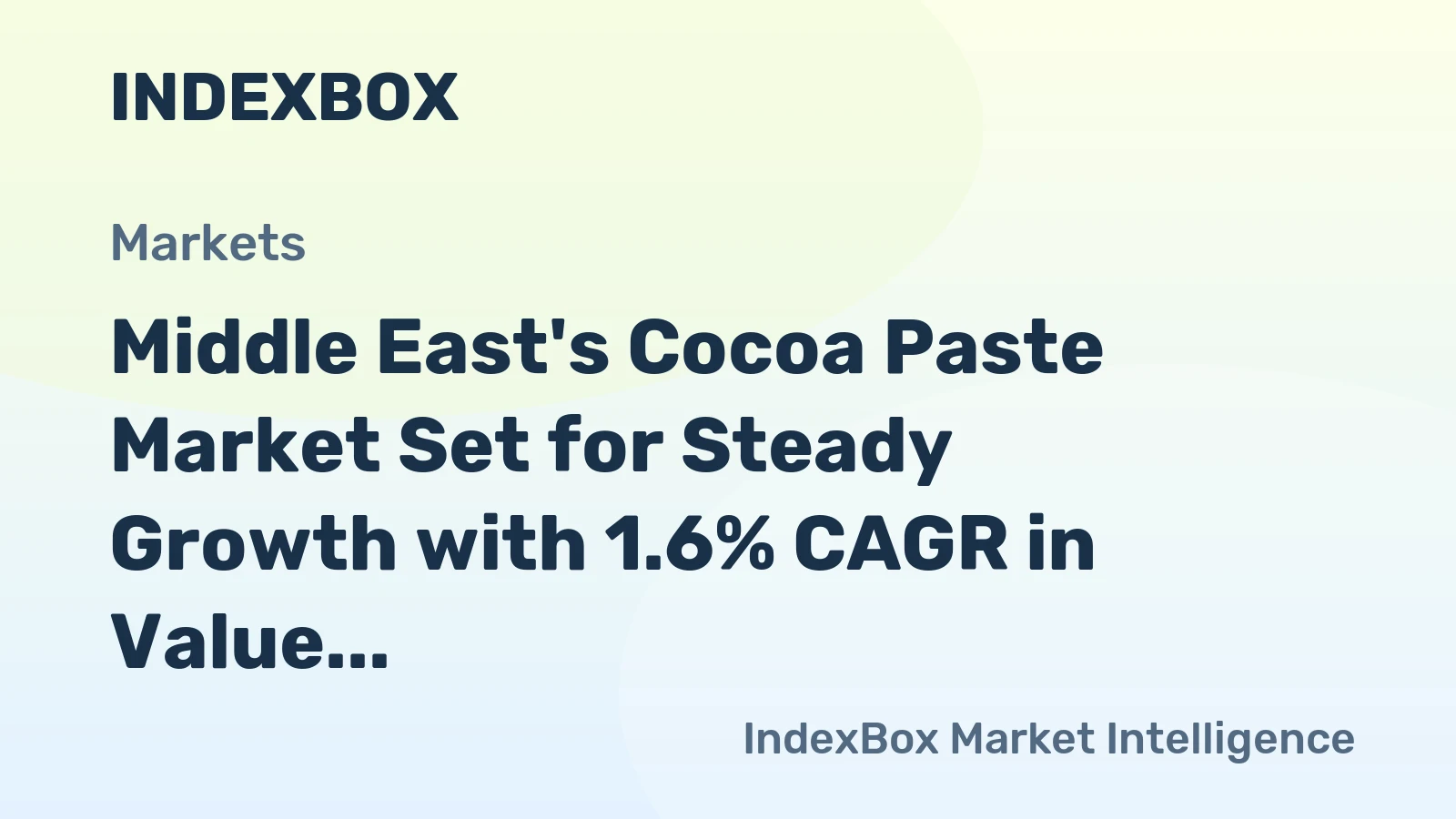 Middle East's Cocoa Paste Market Set for Steady Growth with 1.6% CAGR in Value