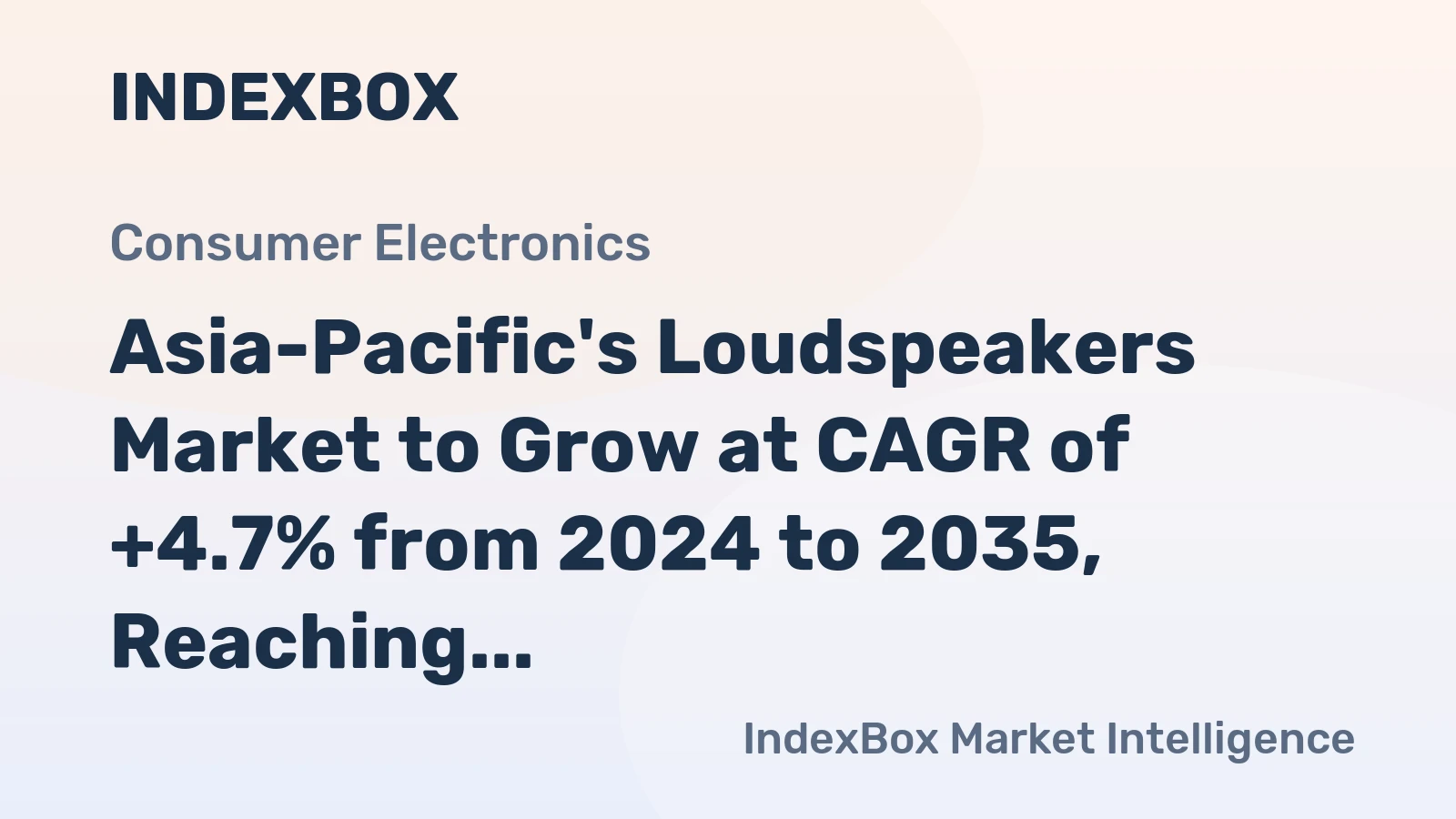 Asia-Pacific's Loudspeakers Market to Grow at CAGR of +4.7% from 2024 to 2035, Reaching 4.2B Units