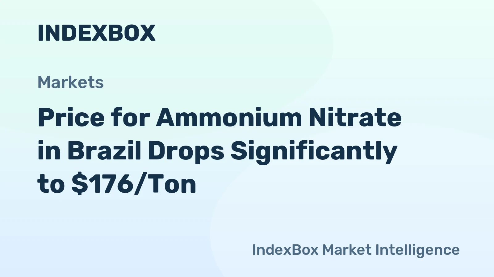 Price for Ammonium Nitrate in Brazil Drops Significantly to $176/Ton