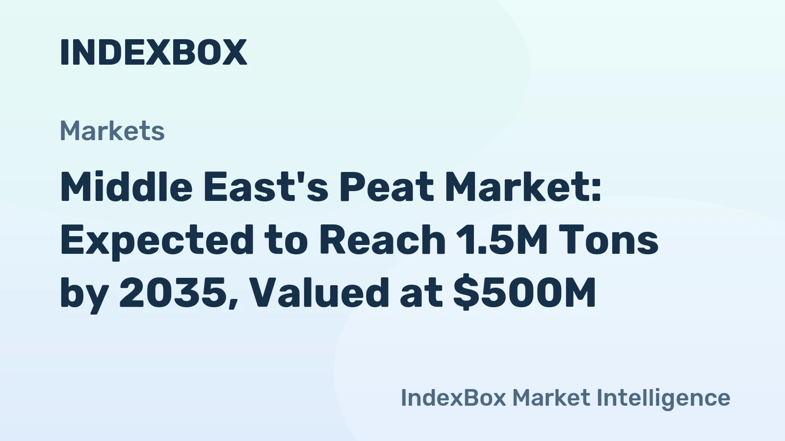 Middle East's Peat Market: Expected to Reach 1.5M Tons by 2035, Valued at $500M
