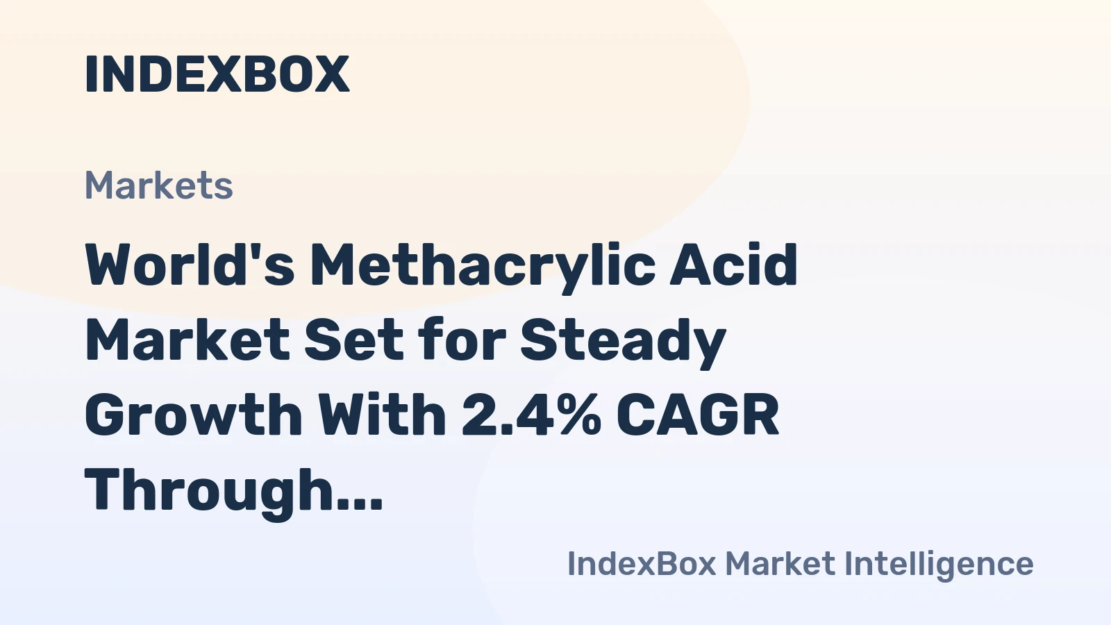 World's Methacrylic Acid Market Set for Steady Growth With 2.4% CAGR Through 2035
