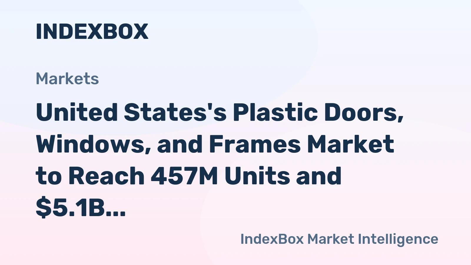 United States's Plastic Doors, Windows, and Frames Market to Reach 457M Units and $5.1B Value by 2035