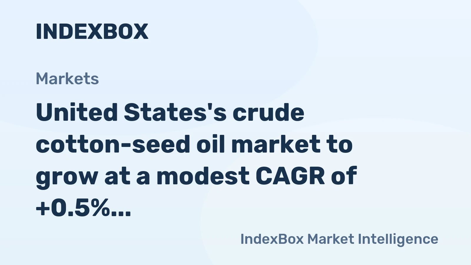 United States's crude cotton-seed oil market to grow at a modest CAGR of +0.5% through 2035, reaching $22M.