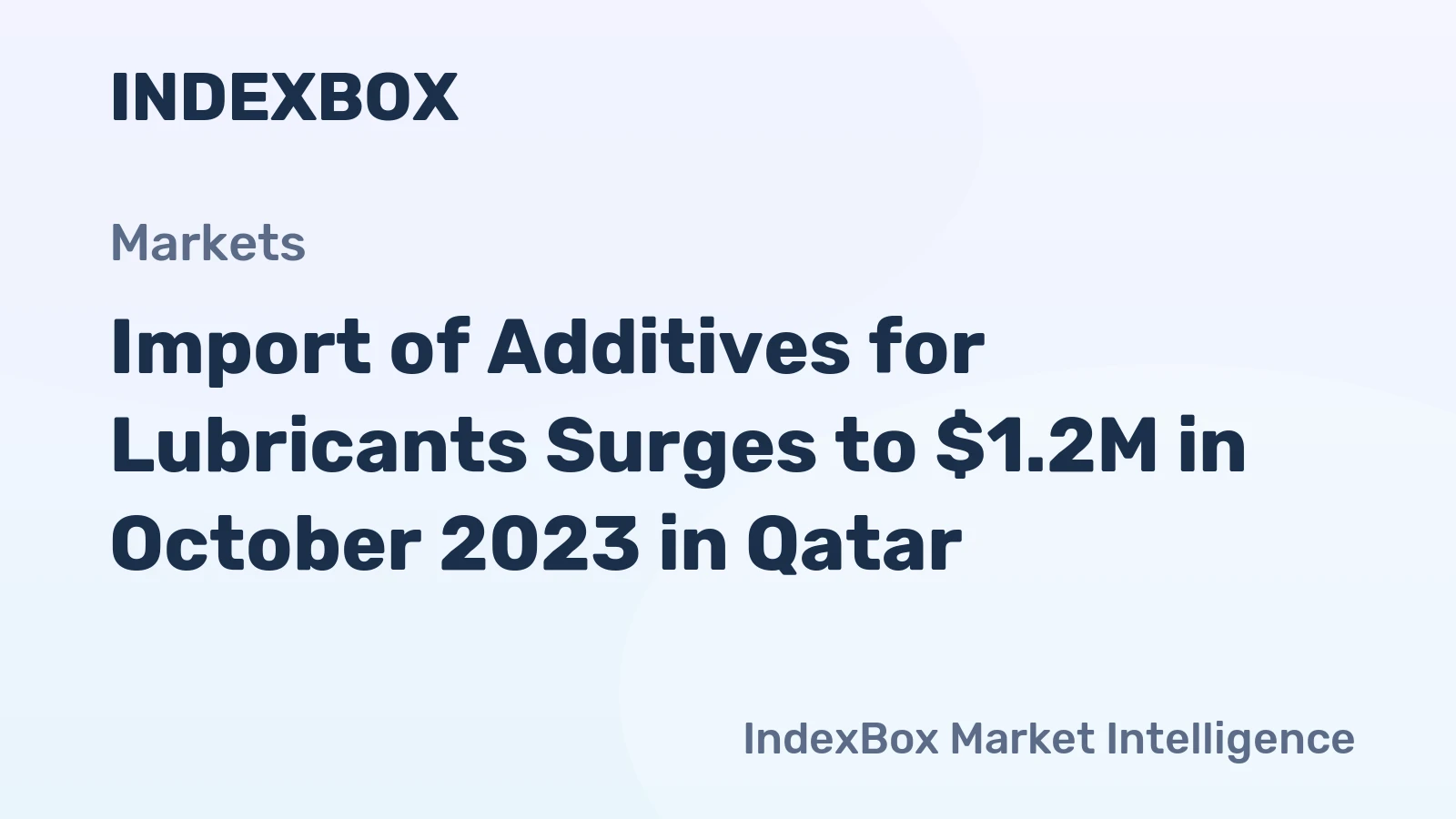 Import of Additives for Lubricants Surges to $1.2M in October 2023 in Qatar