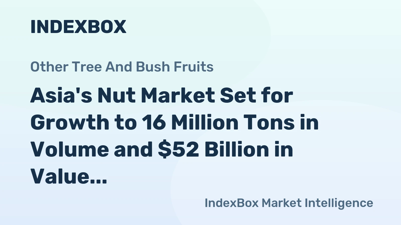 Asia's Nut Market Set for Growth to 16 Million Tons in Volume and $52 Billion in Value by 2035