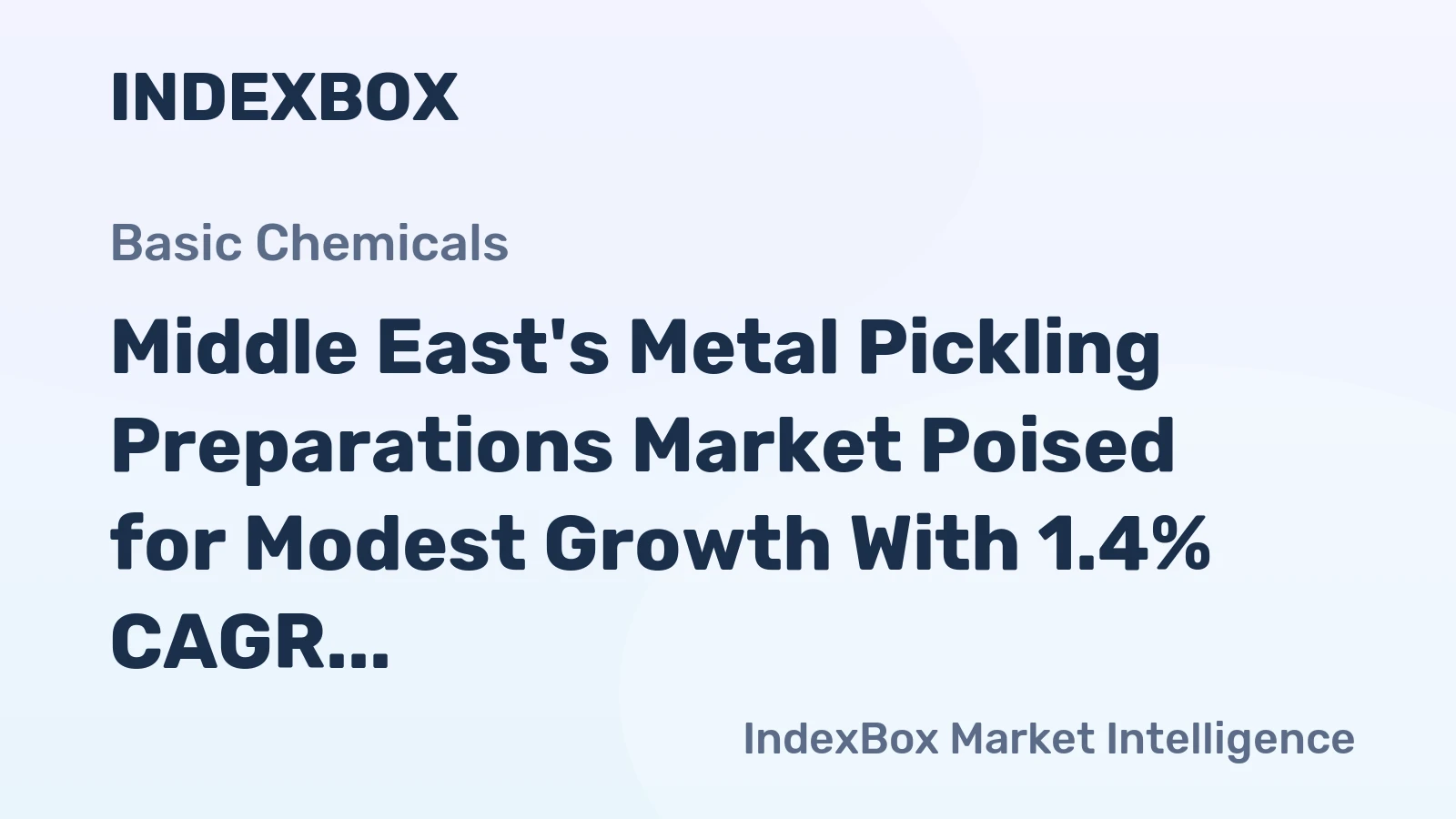 Middle East's Metal Pickling Preparations Market Poised for Modest Growth With 1.4% CAGR