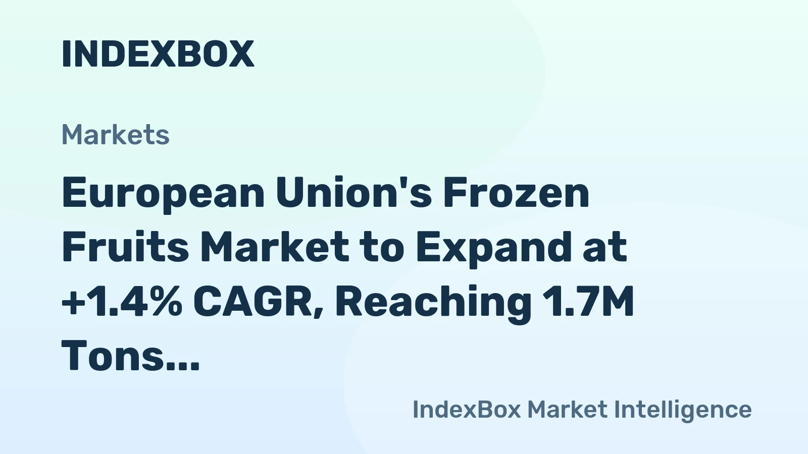 European Union's Frozen Fruits Market to Expand at +1.4% CAGR, Reaching 1.7M Tons by 2035