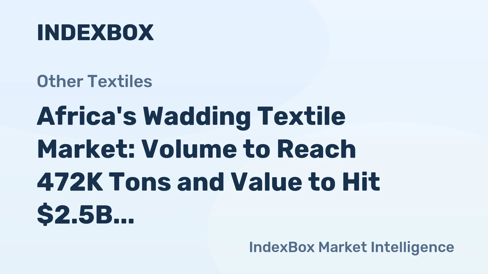 Africa's Wadding Textile Market: Volume to Reach 472K Tons and Value to Hit $2.5B by 2035