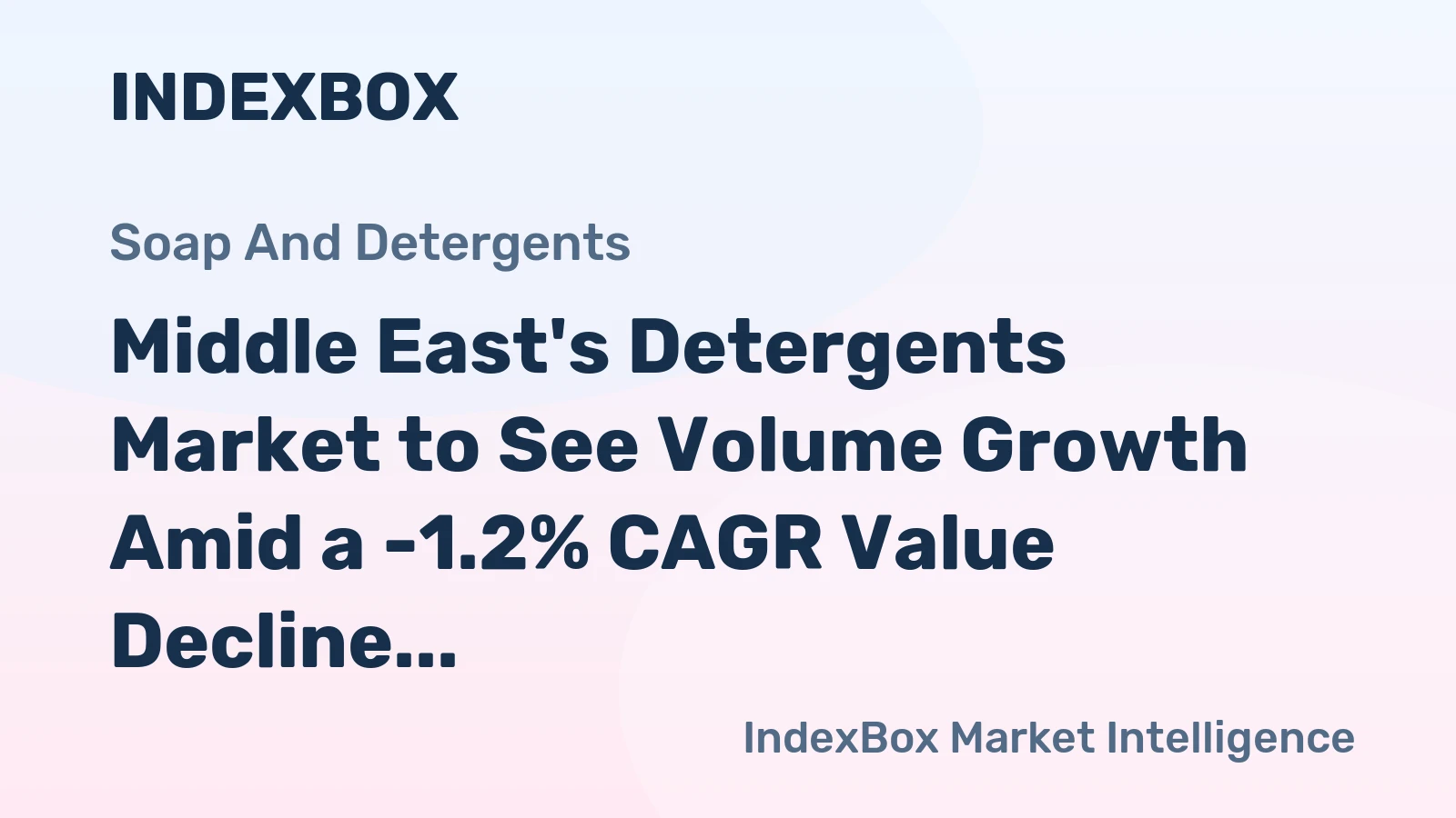 Middle East's Detergents Market to See Volume Growth Amid a -1.2% CAGR Value Decline Through 2035