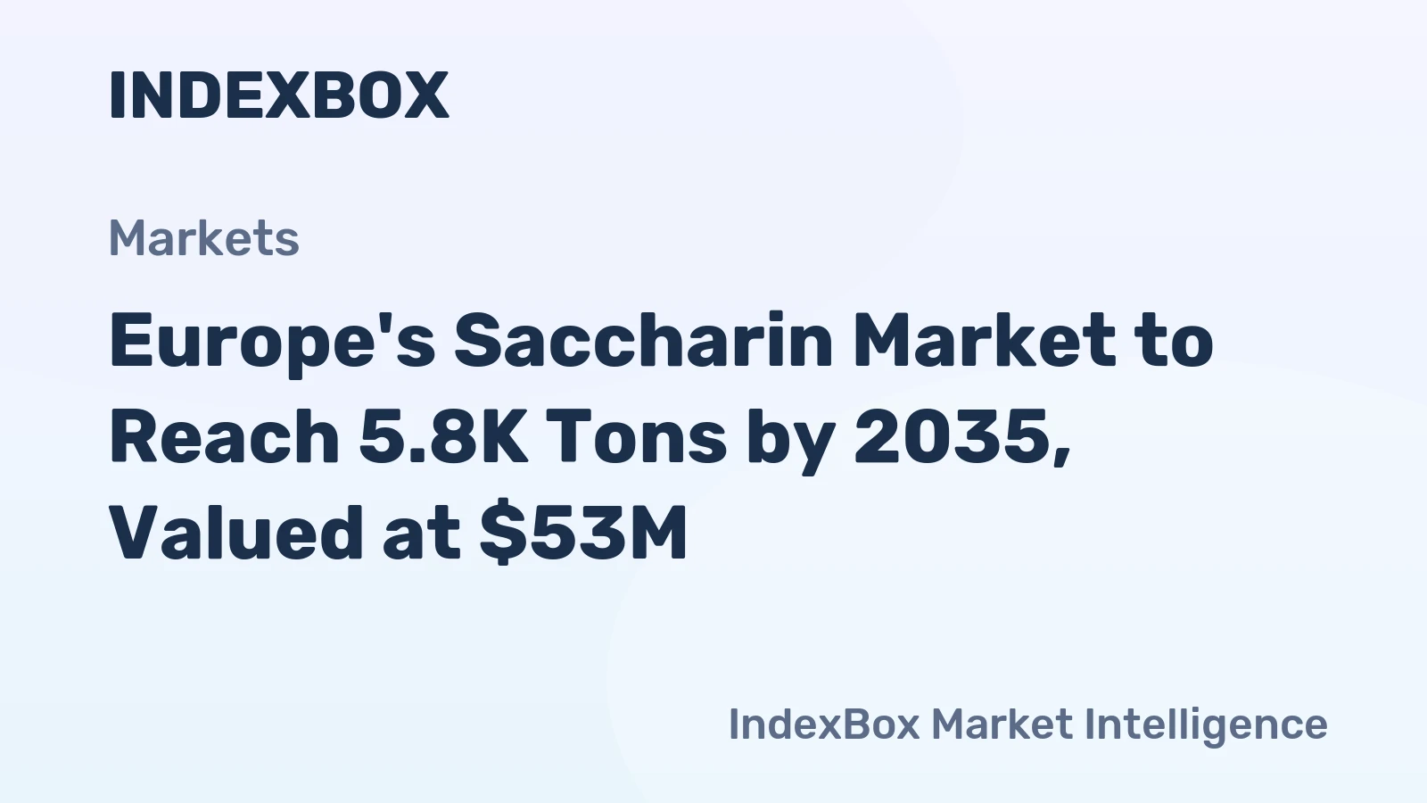Europe's Saccharin Market to Reach 5.8K Tons by 2035, Valued at $53M