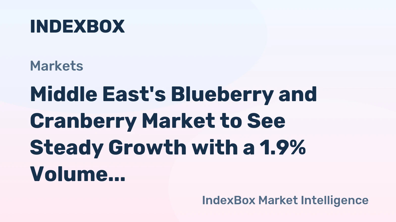 Middle East's Blueberry and Cranberry Market to See Steady Growth with a 1.9% Volume CAGR